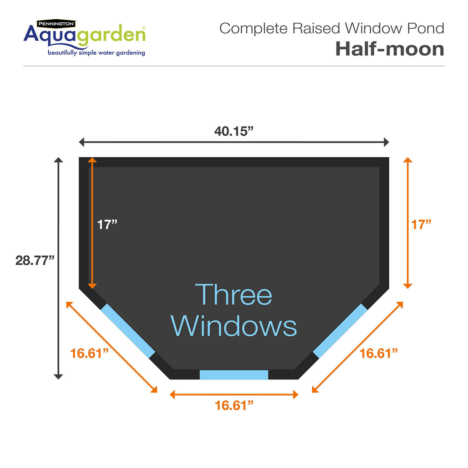 Raised Window Pond Half Moon Mocha - Pennington Aquagarden