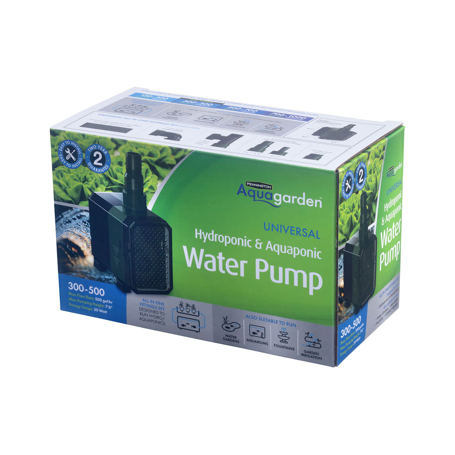 Universal Hydroponic & Aquaponic Water Pump 300-500 - Pennington Aquagarden