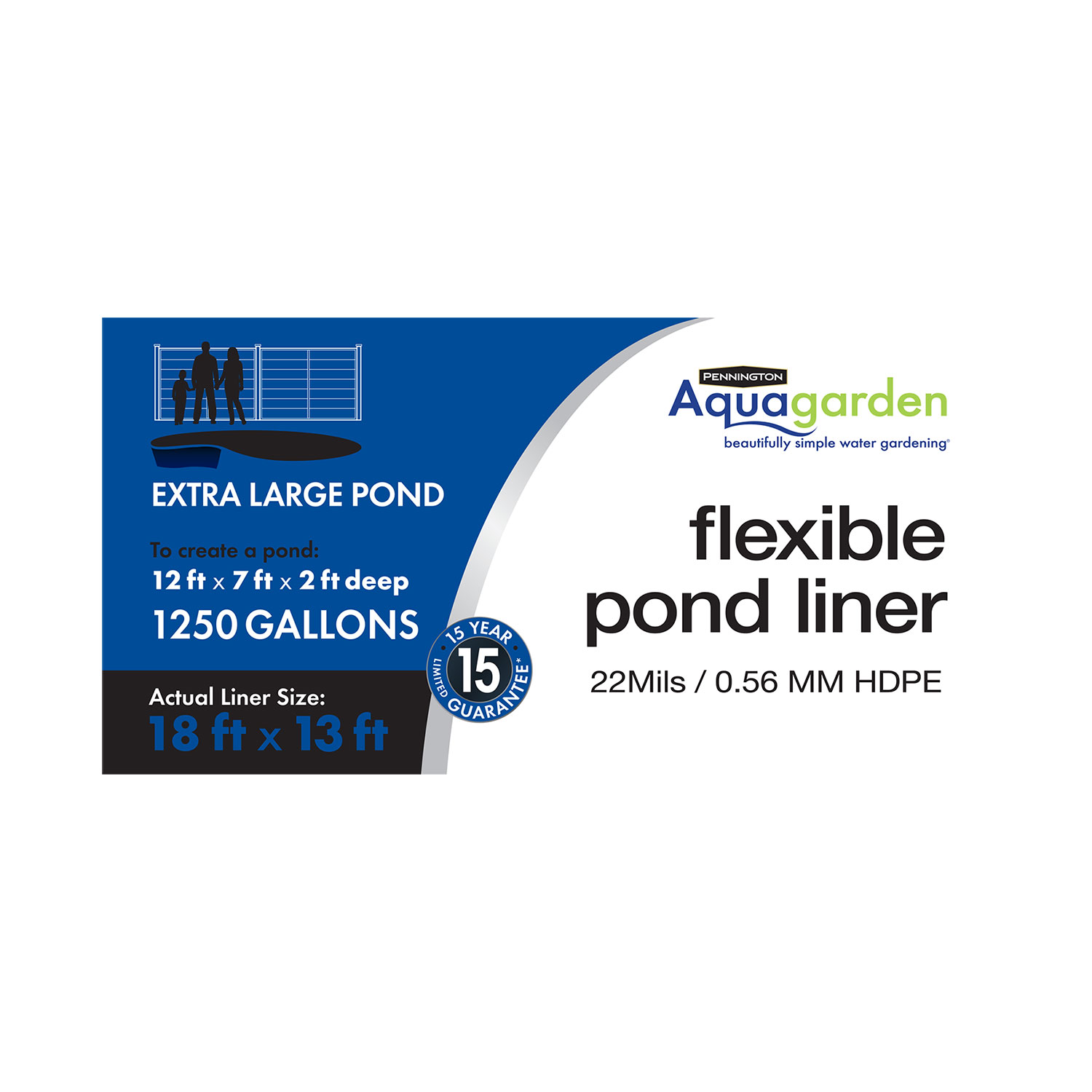 Flexible Extra Large Pond Liner 18ft x 13ft - Pennington Aquagarden