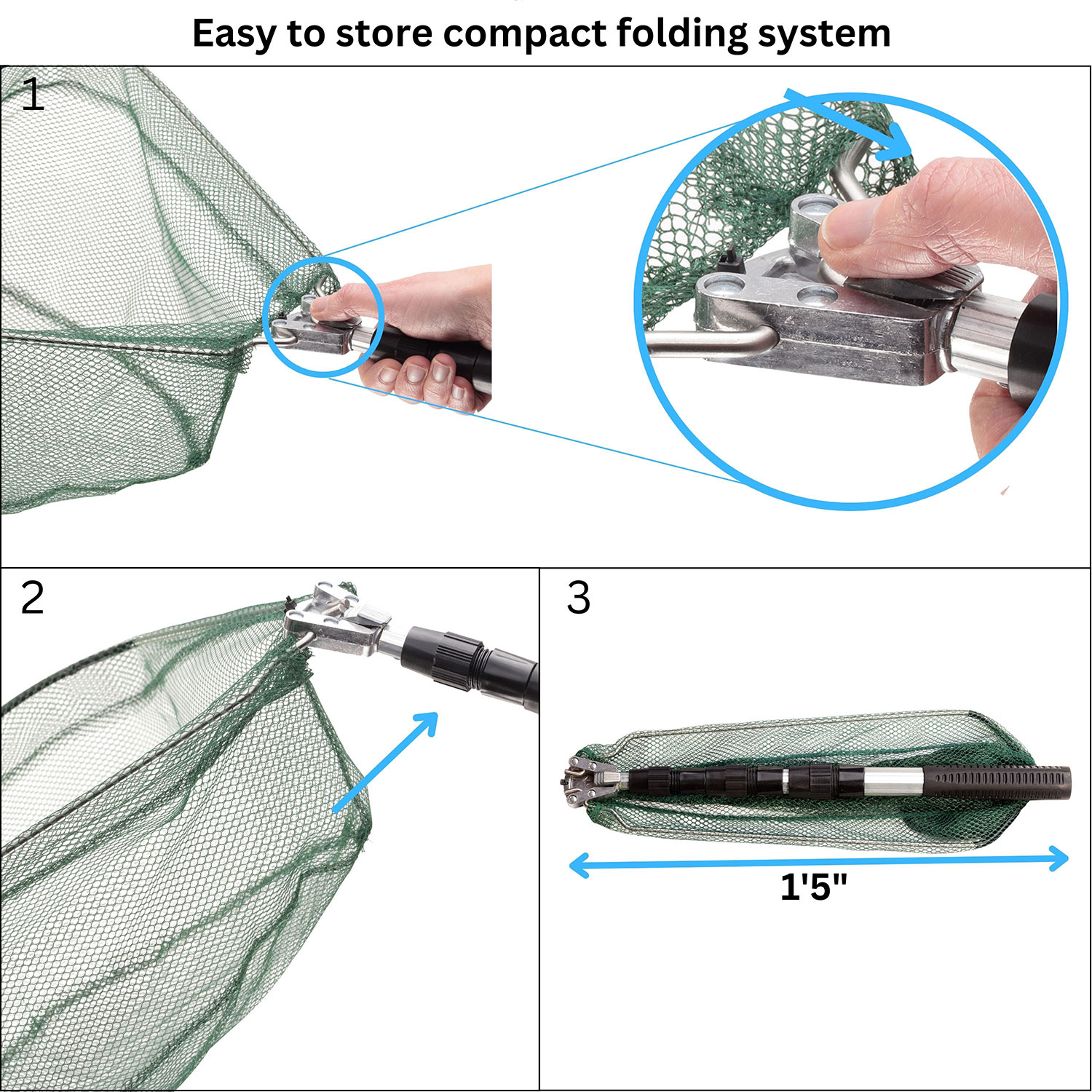 Telescopic Folding Fish Net - Pennington Aquagarden