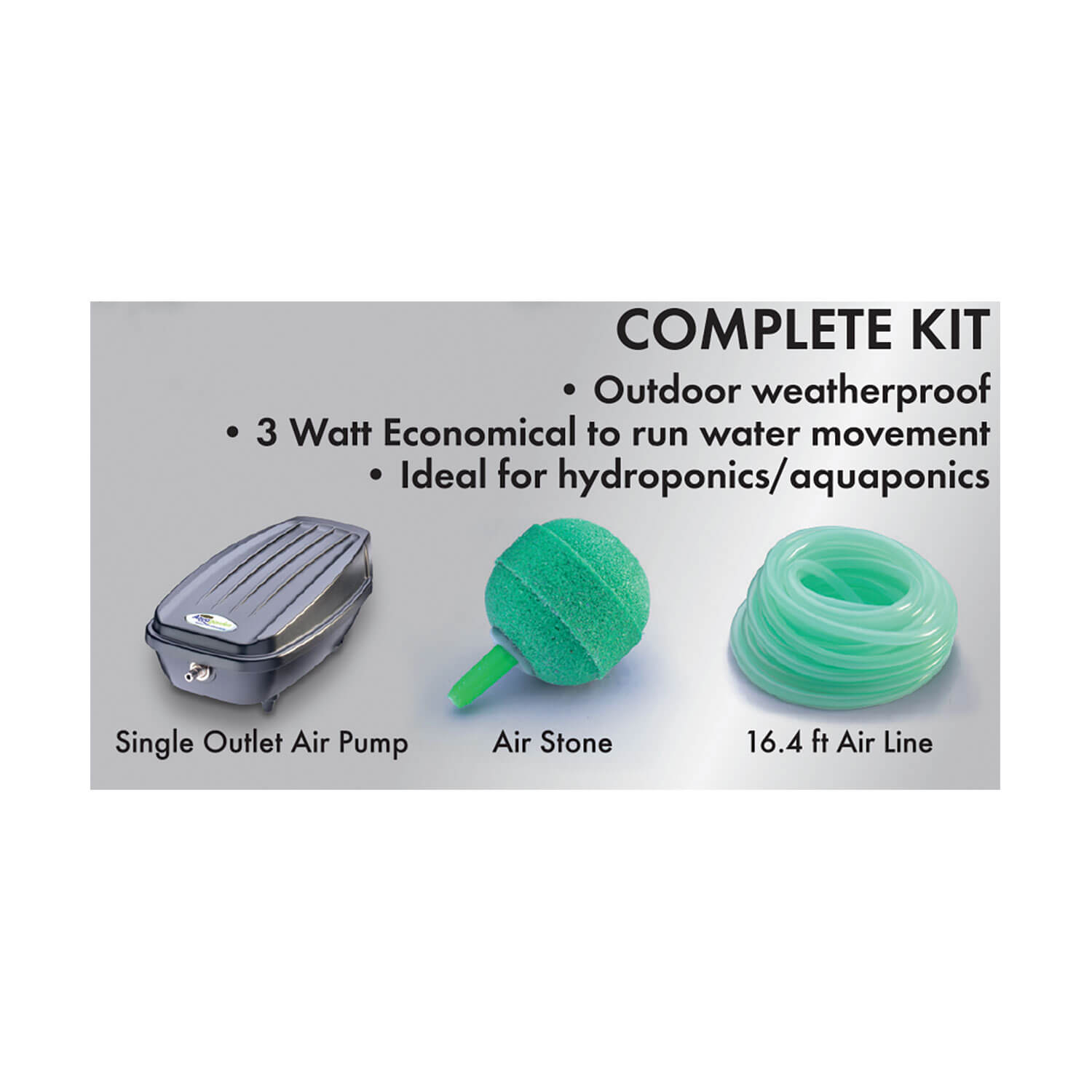 Pond Air Pump Kit Single Air Stone - Pennington Aquagarden