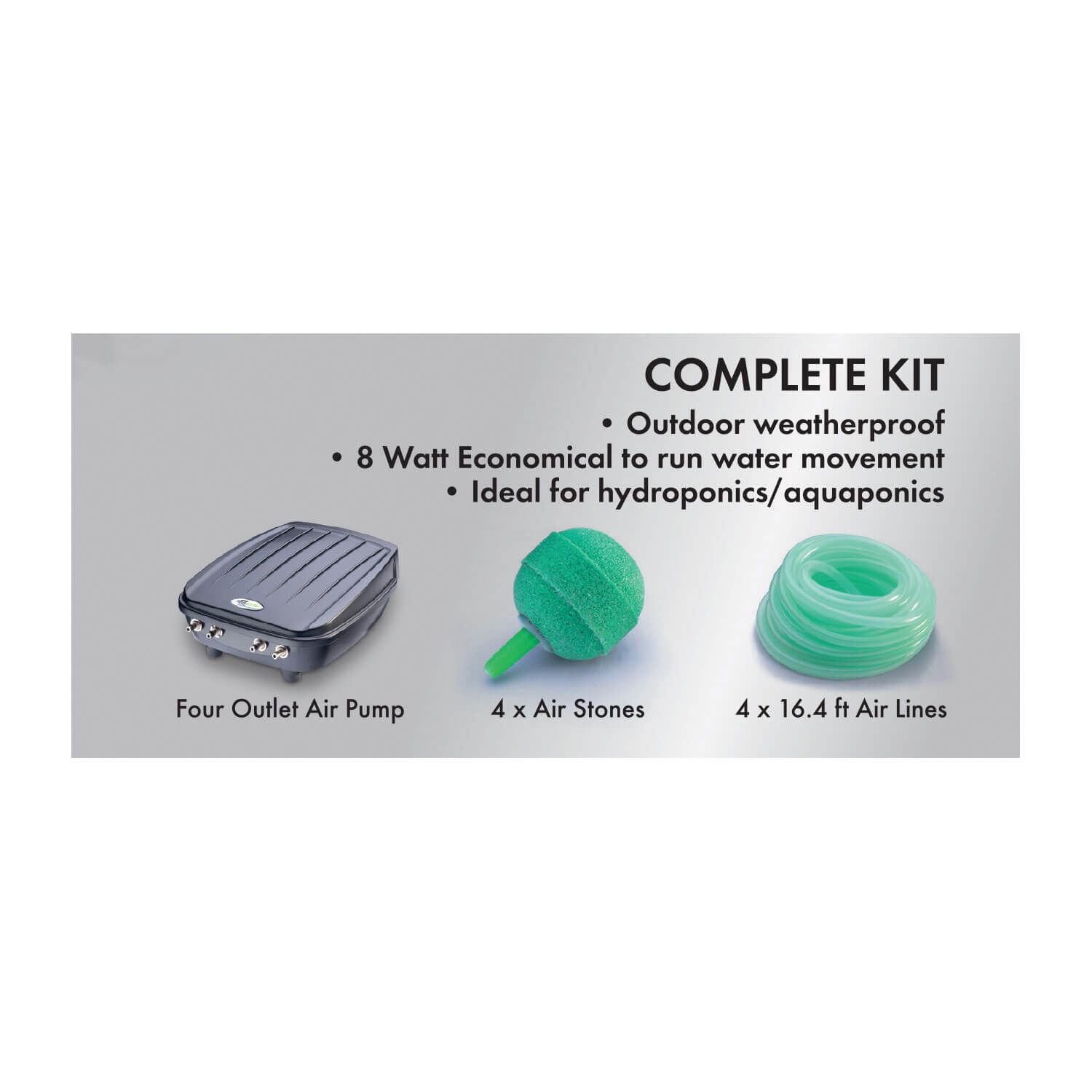 Pond Air Pump Kit Four Air Stones - Pennington Aquagarden